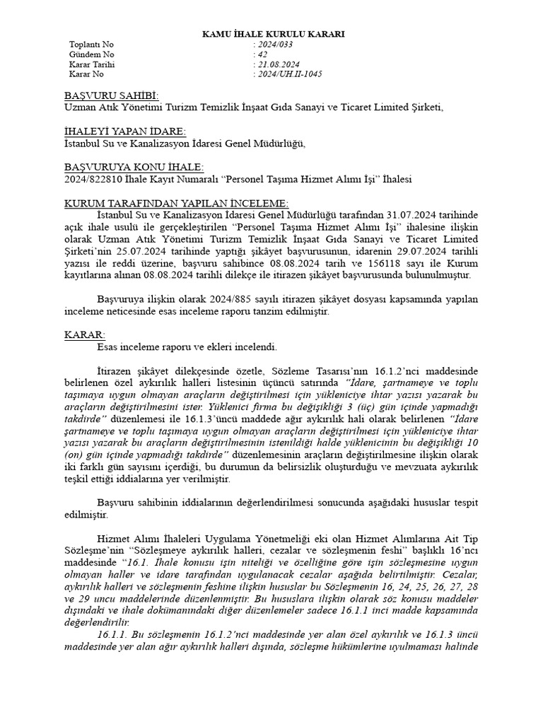 1045-Uzman Atik Yön. Turizm Istanbul ISKI | PDF