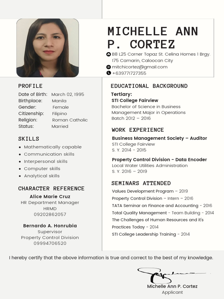 Michelle Ann P. Cortez - Resume | PDF