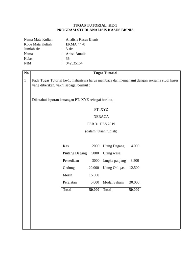 TUGAS 1 - AKB - Anisa Amalia | PDF