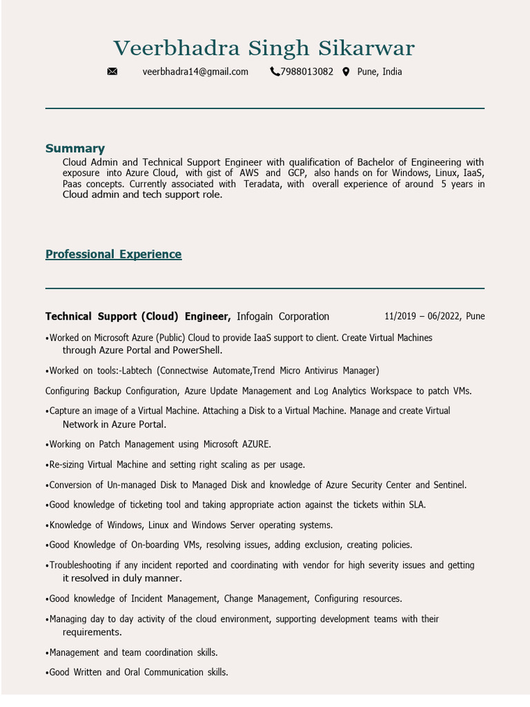 Veerbhadra Resume | PDF