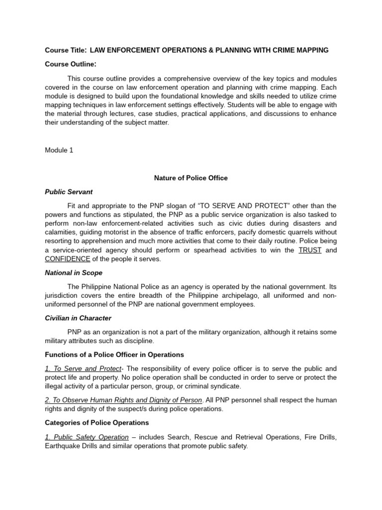 Law Enforcement Operations & Crime Mapping | PDF | Search Warrant | Law
