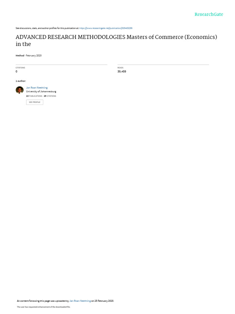 Advanced Research Methodologies | PDF