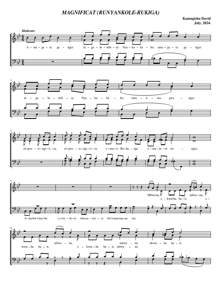 Magnificat (Runyankole - Rukiga) - Kamugisha David | PDF