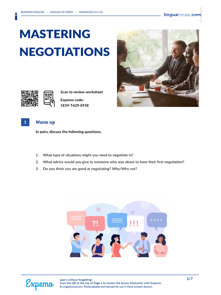 Mastering Negotiations British English Teacher | PDF
