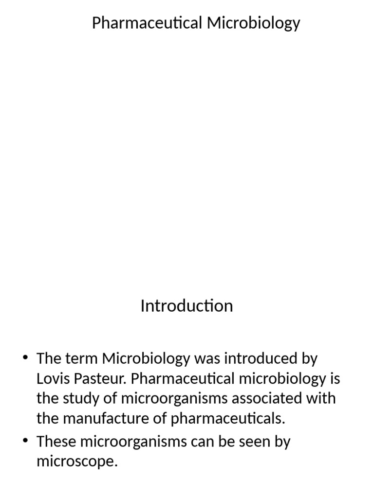 Pharmaceutical Microbiology | PDF