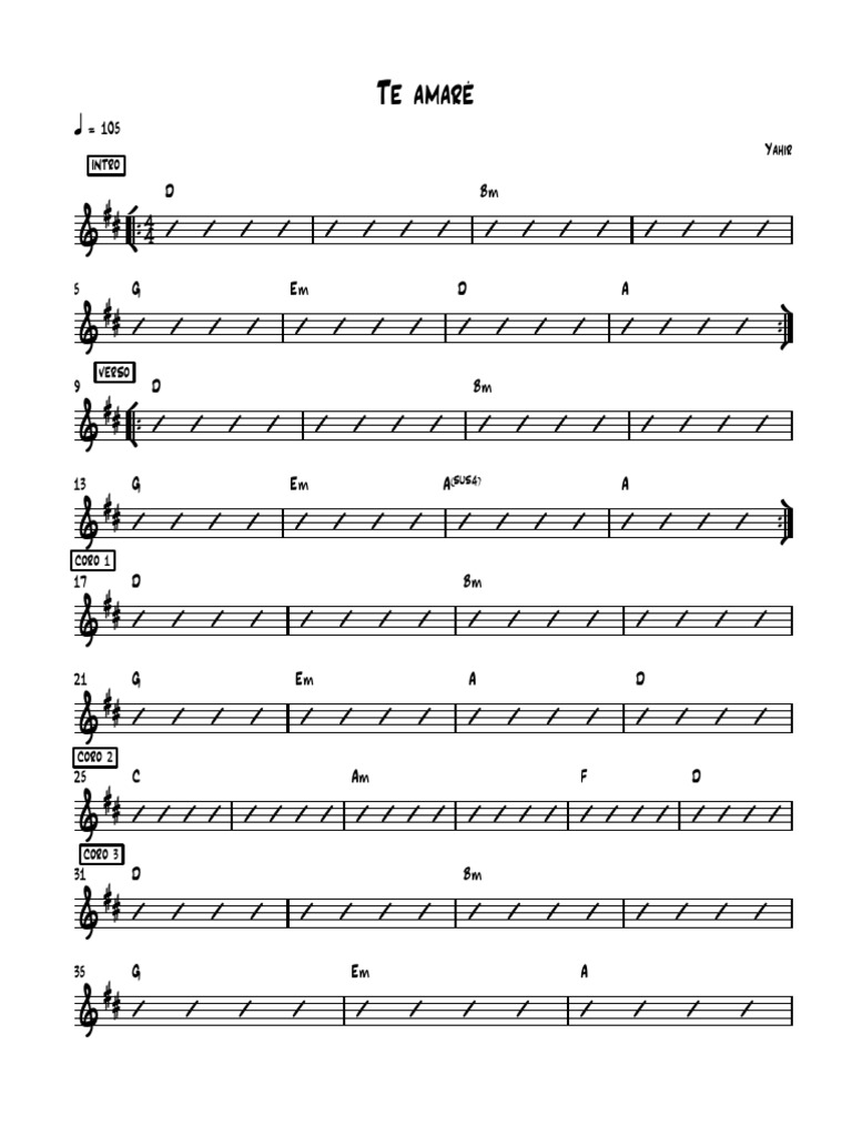 Te Amaré - Partitura Completa | PDF