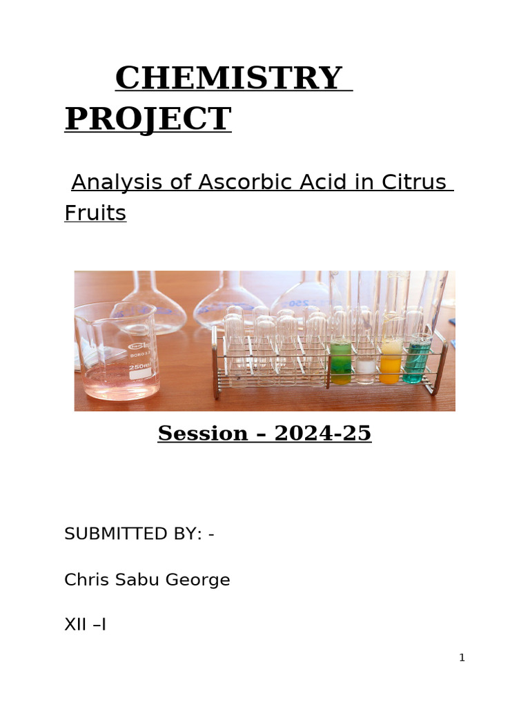 Chemistry Project | PDF