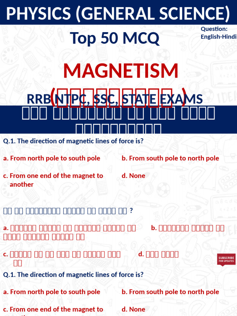 Magnetism MCQs for Competitive Exams | PDF | Magnetism | Ferromagnetism