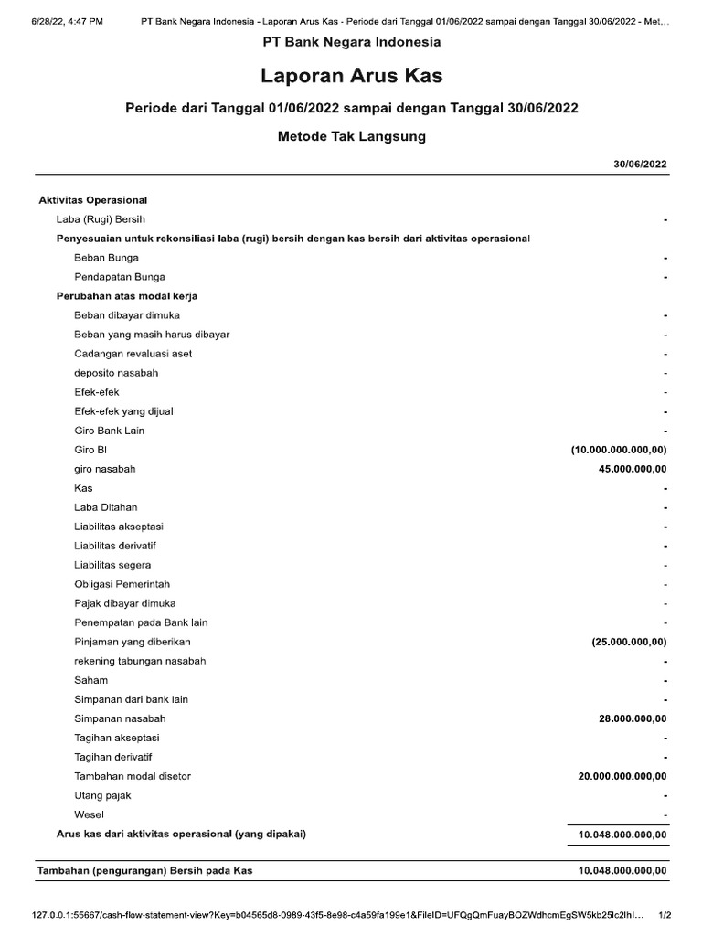Laporan Arus Kas 2 | PDF