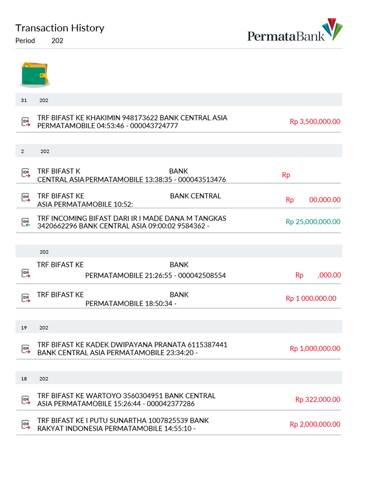 Transaction History-Tabungan Bebas8264-82927 BLN 5 | PDF
