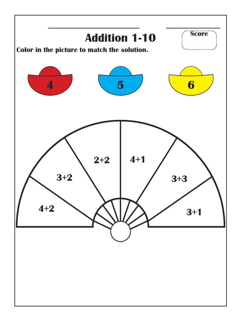 Addition 1-10: Name Class | PDF