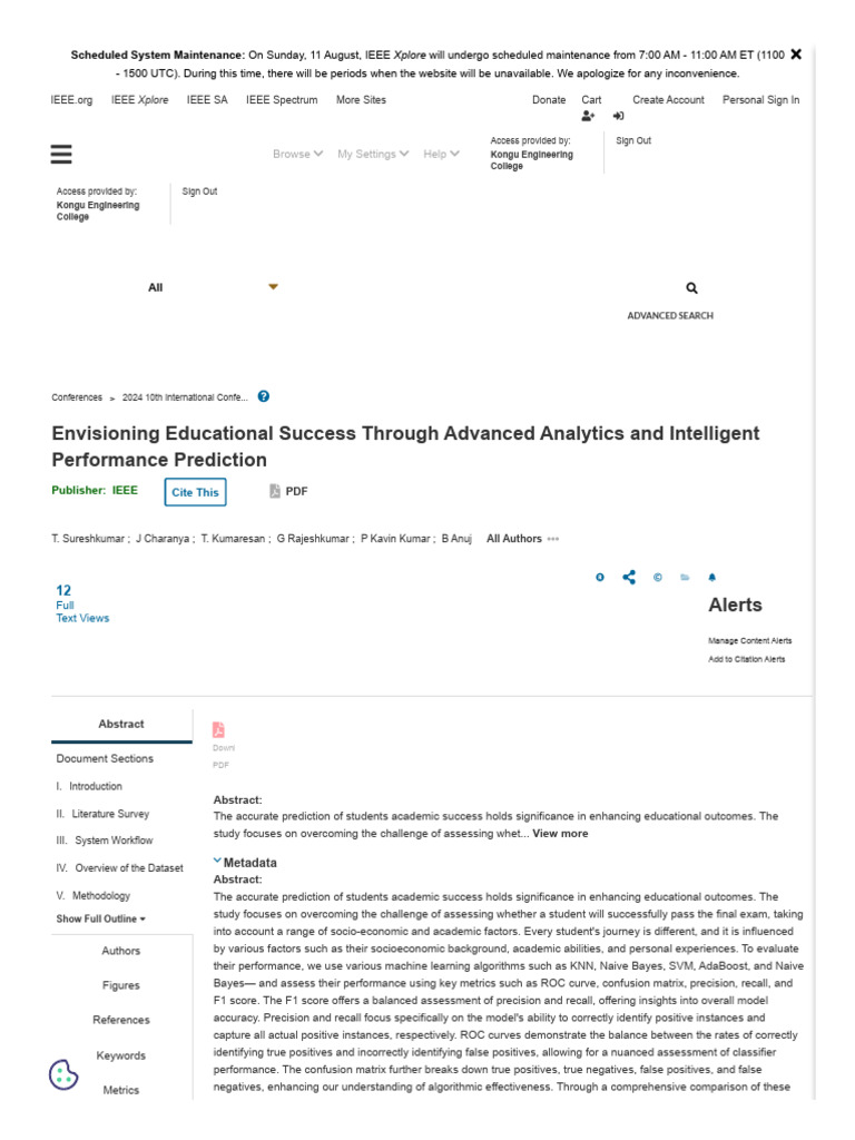 Envisioning Educational Success Through Advanced Analytics and ...