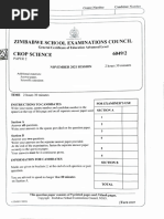 ZIMSEC A Level Crop Science Specimen Paper | PDF | Photosynthesis | Soil