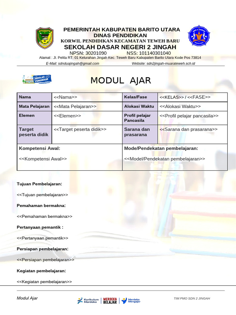 Dokumen Modul Ajar SDN 2 Jingah | PDF