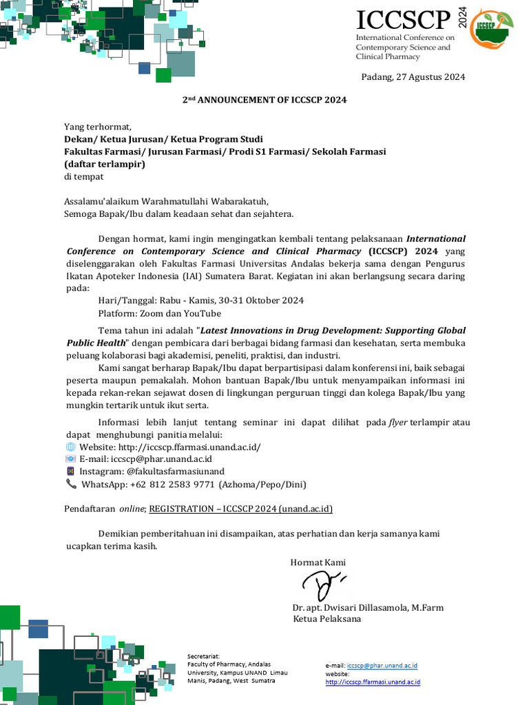 2nd Announcement ICCSCP 2024 | PDF