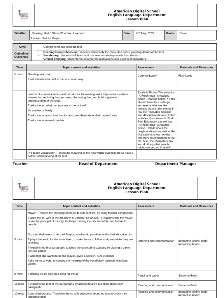 LP - Reading Comprehension (Demo Class) | PDF