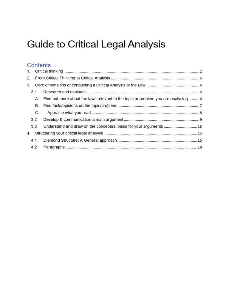 Critical Legal Analysis Guide | PDF | Critical Thinking | Theory