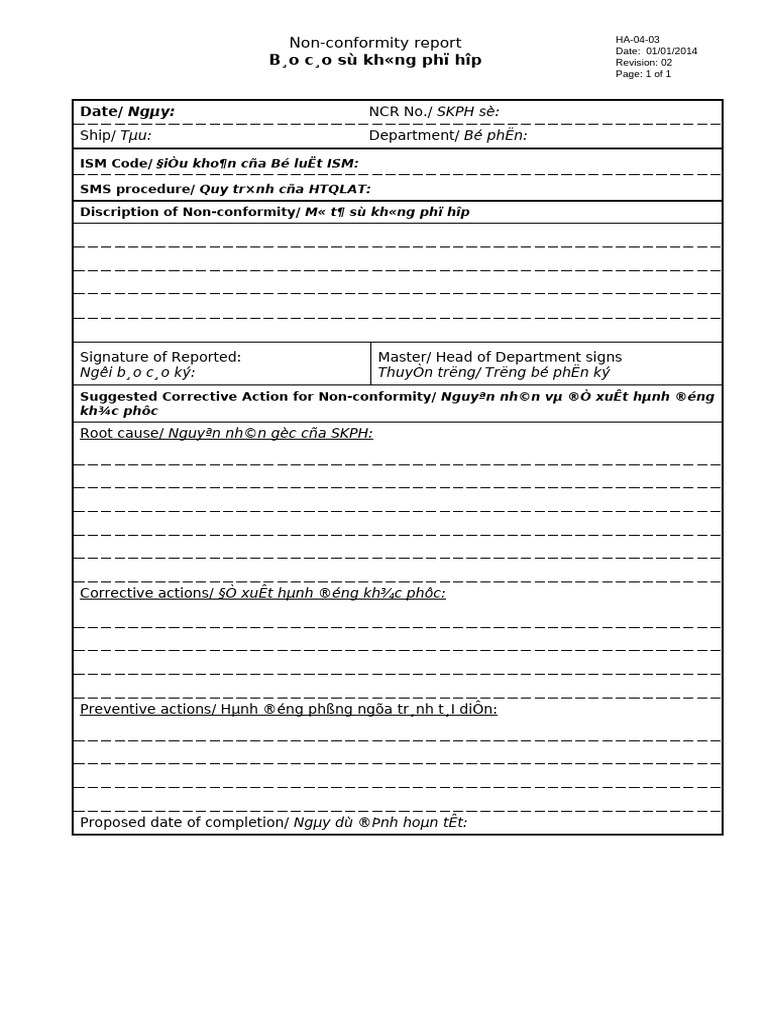 0403 Bao Cao Su Khong Phu Hop | PDF