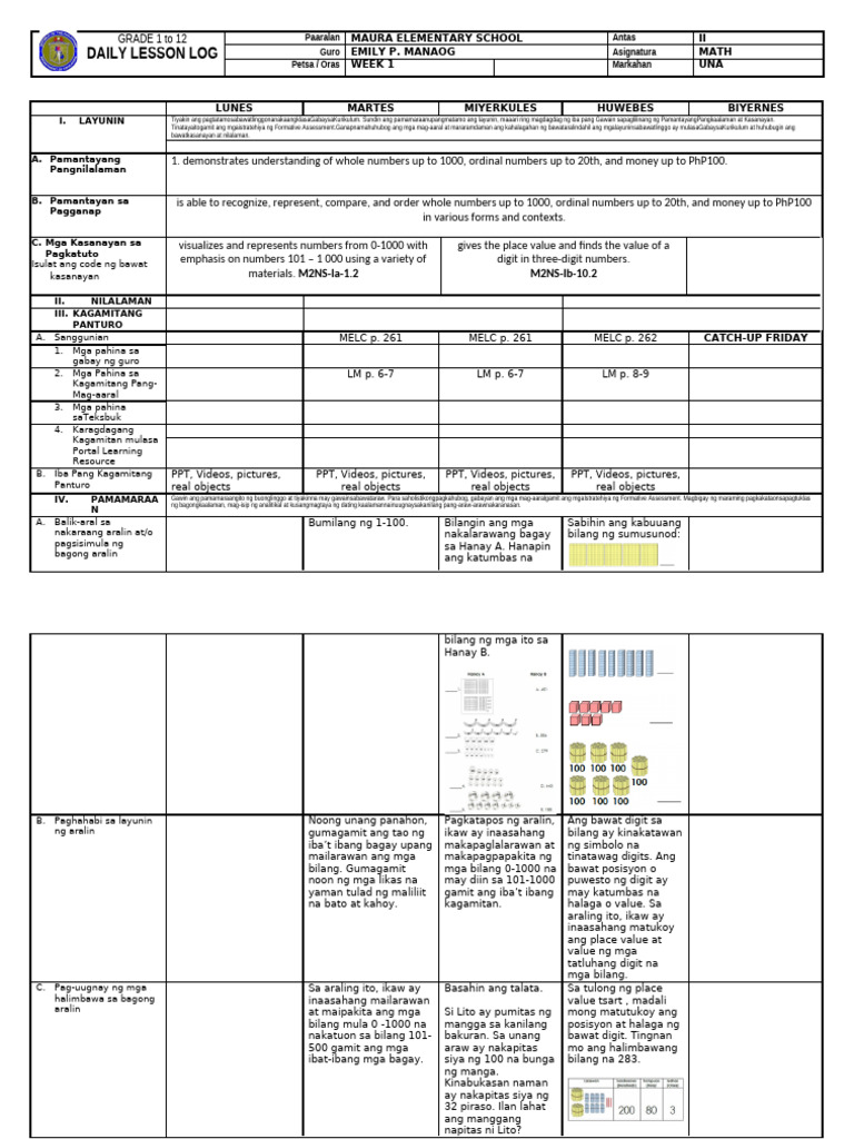 Q1 Math Week 1 | PDF