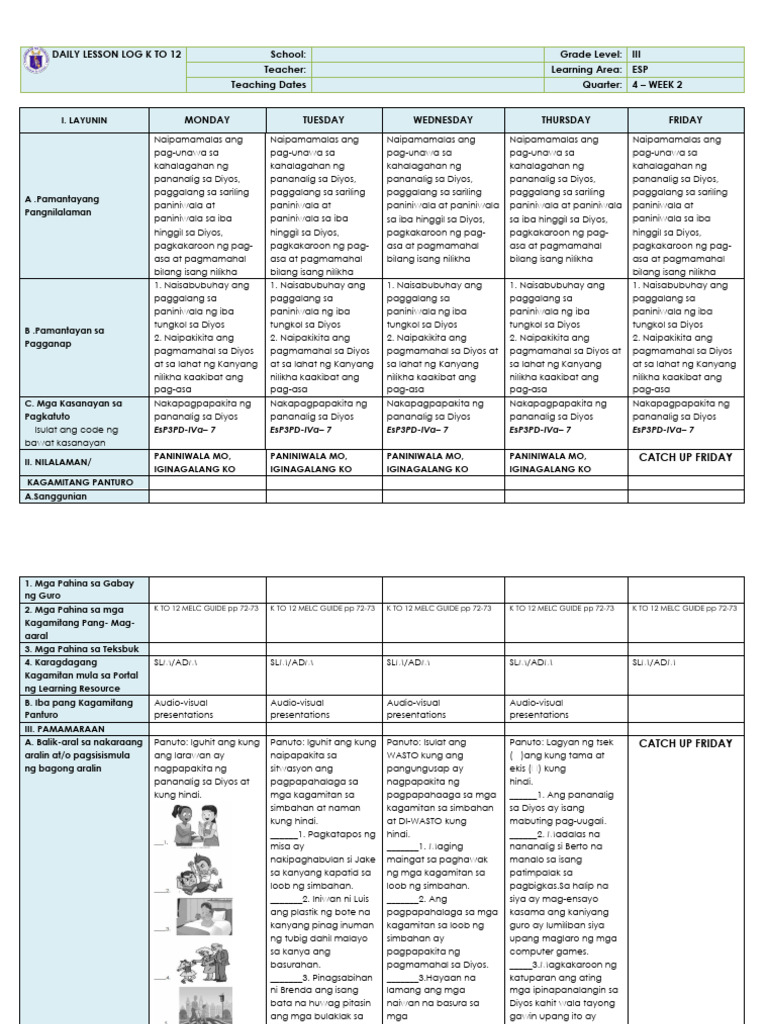 Esp3 Q4 Week 2 | PDF
