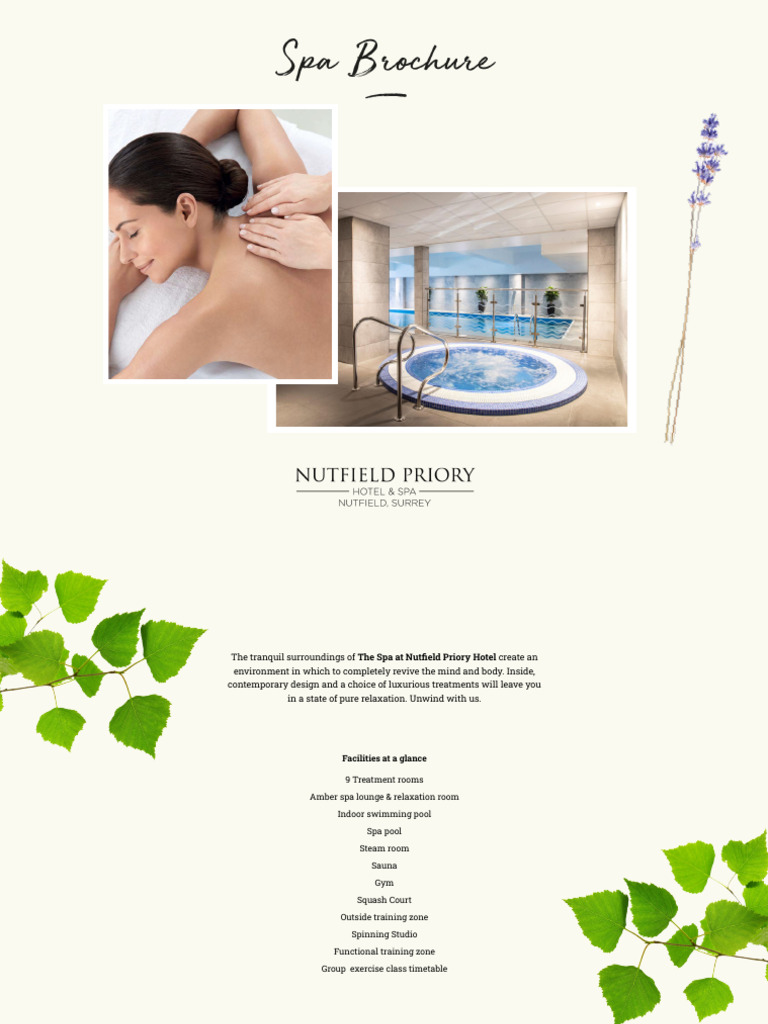 NPH Spa Brochure August 2024 | PDF | Nail (Anatomy) | Spa