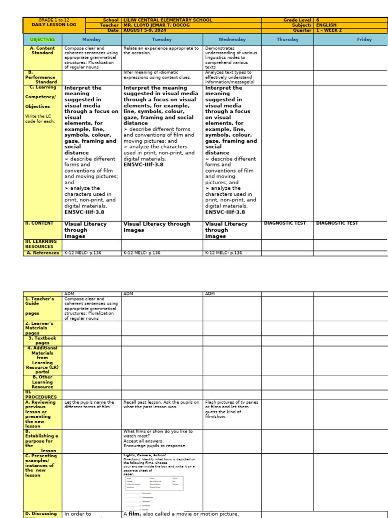 Week2 DLL English | PDF Week2 DLL English | PDF