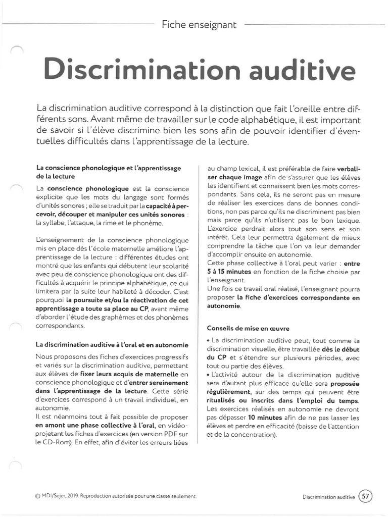 03 - Discrimination Auditive | PDF