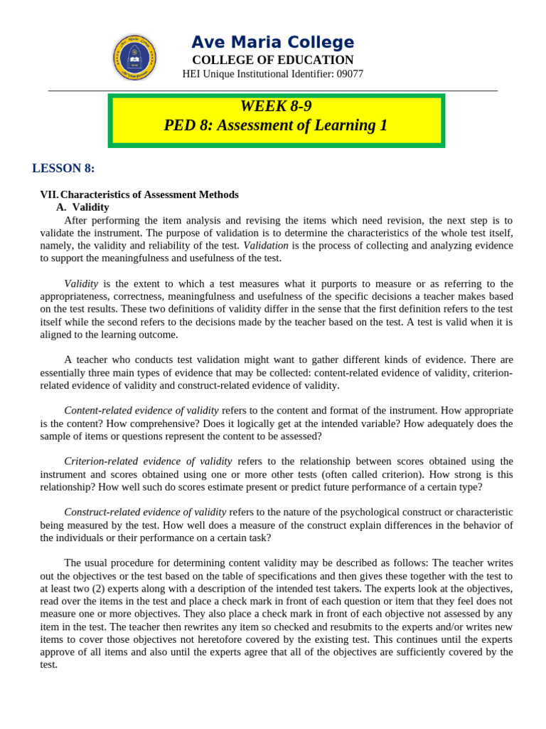 Ped 8 - Input 8-9 | PDF