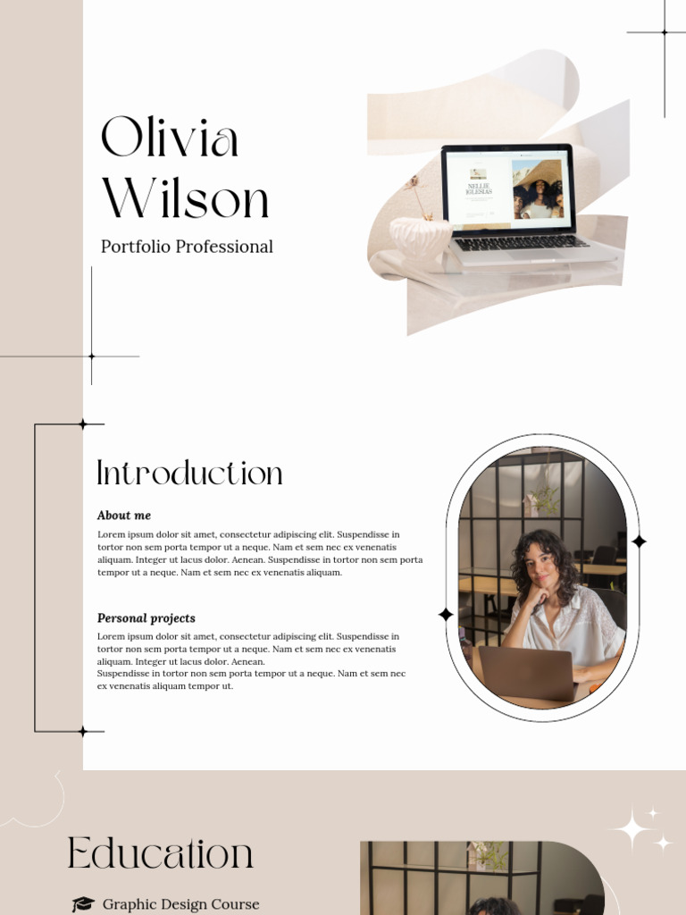 Brown and White Minimal Professional Portfolio Presentation PDF | PDF