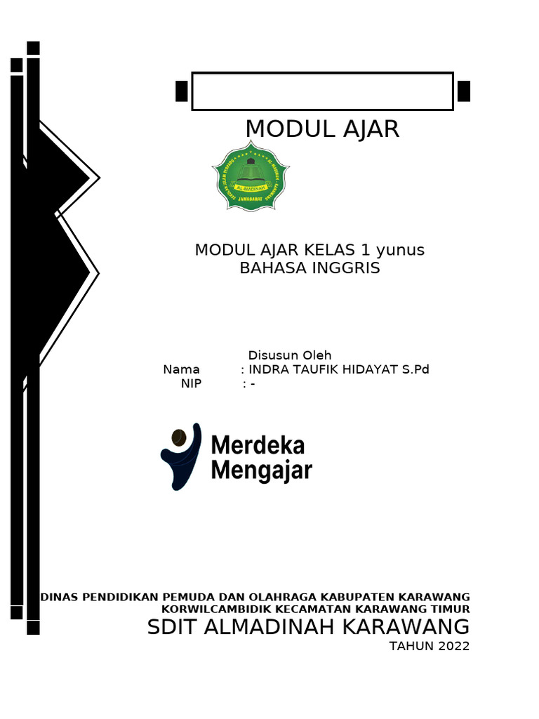 MODUL AJAR B.inggris Kelas 1 Mr. Indra | PDF