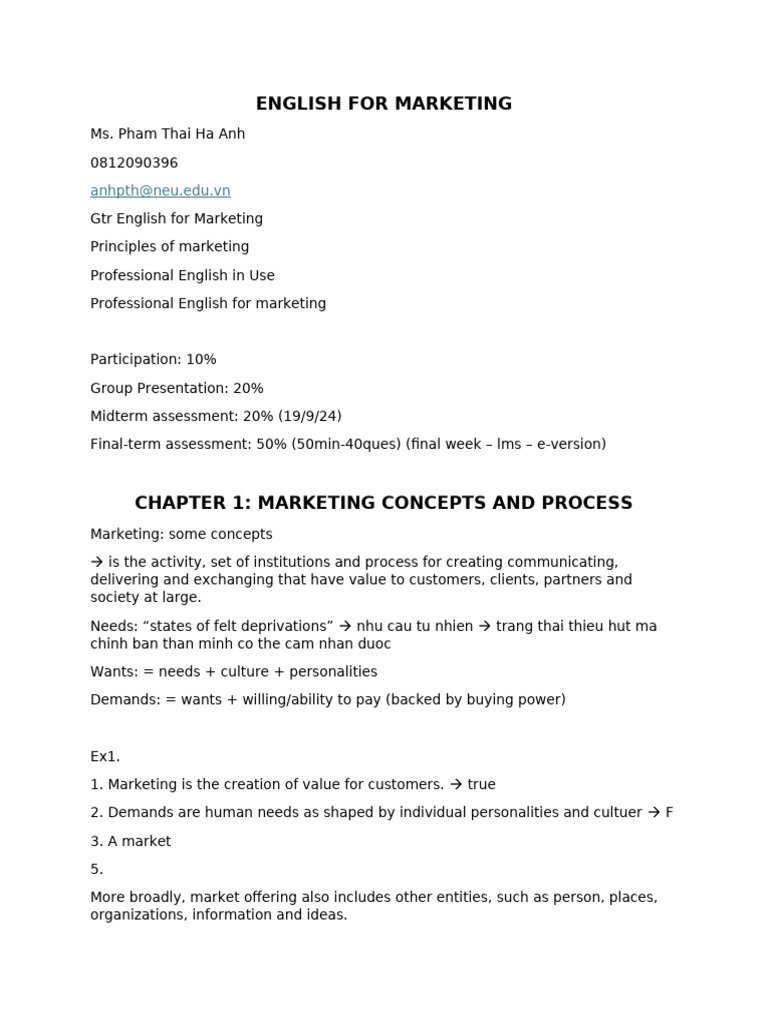 English For Marketing | PDF