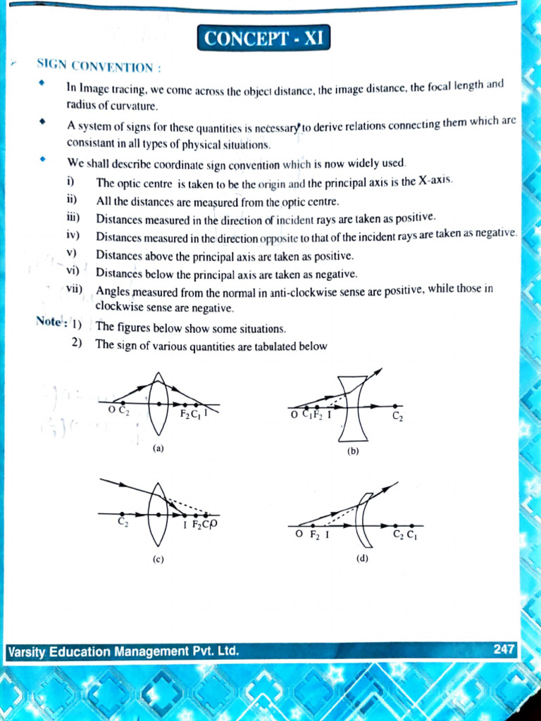 Optics - Sign Convention and Lens Formula | PDF