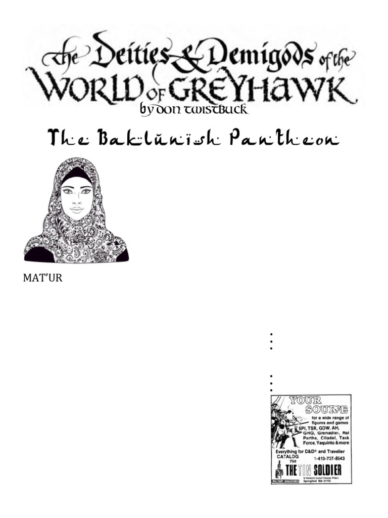 The Deities & Demigods of The World of Greyhawk - Baklunish Pantheon 03 ...