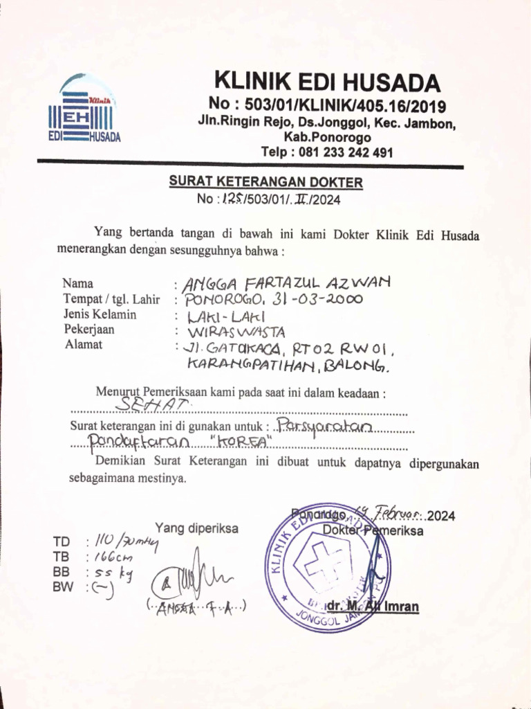 Scan Surat Sehat | PDF