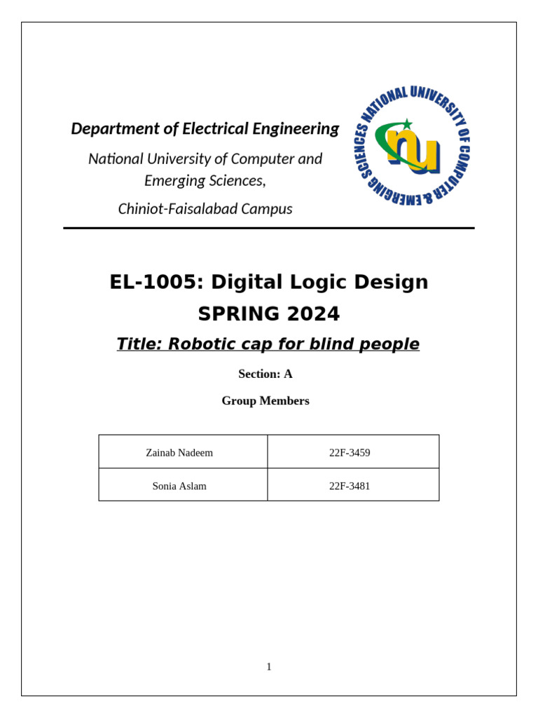 DLD Project | PDF | Robotics | Visual Impairment