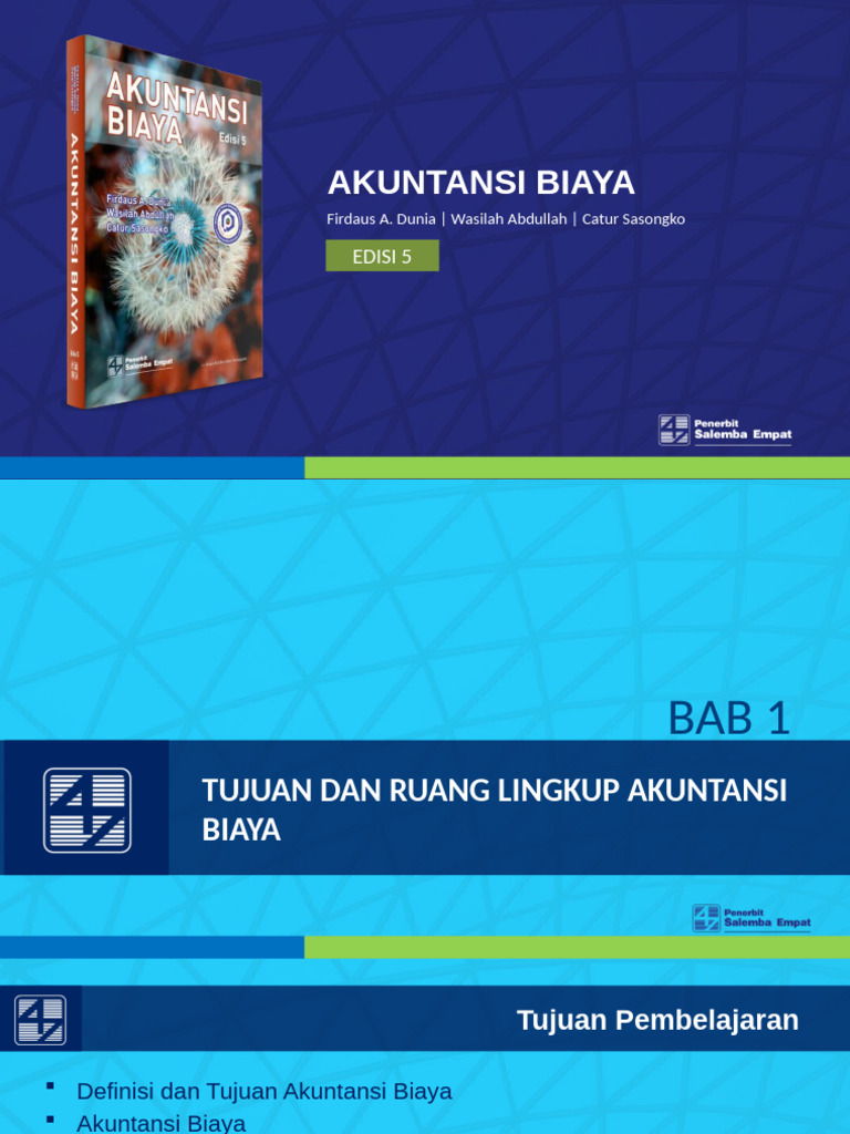 Bab 01 Akt. Biaya Ed.5 - Dunia DKK | PDF