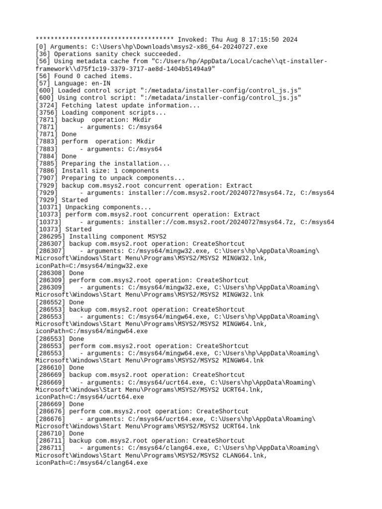 Installation Log | PDF