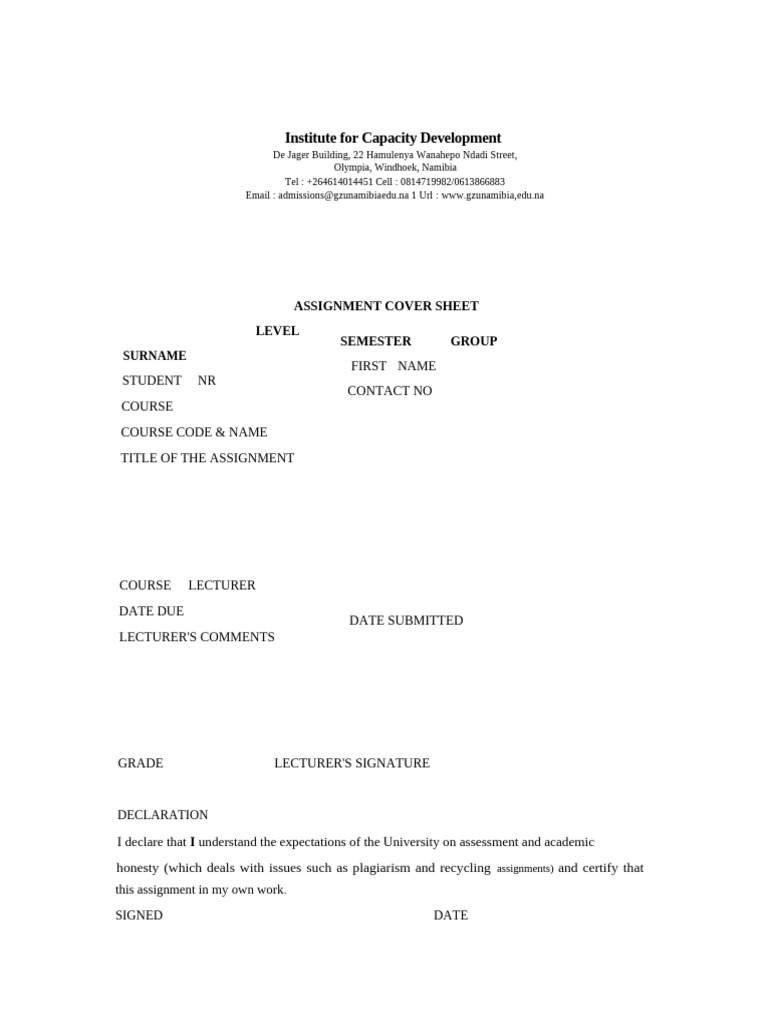 Cover Page Gzu | PDF