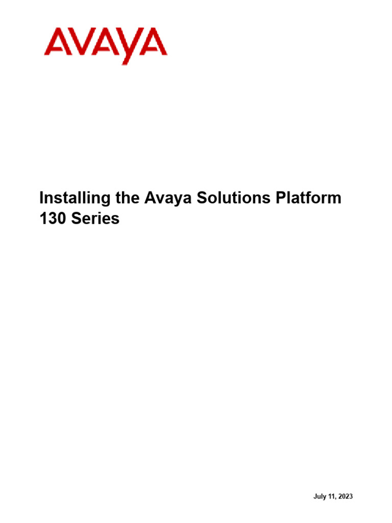 Avaya Solutions Platform 130 Series Overview | PDF