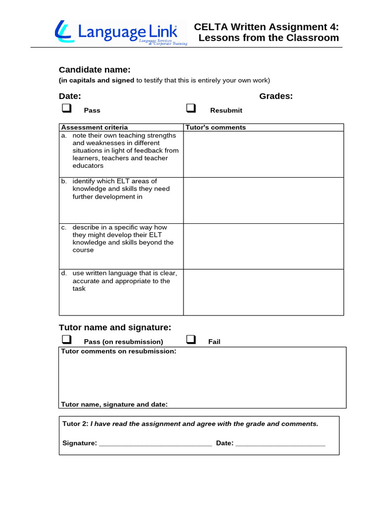 2024 CELTA Written Assignment 4 | PDF