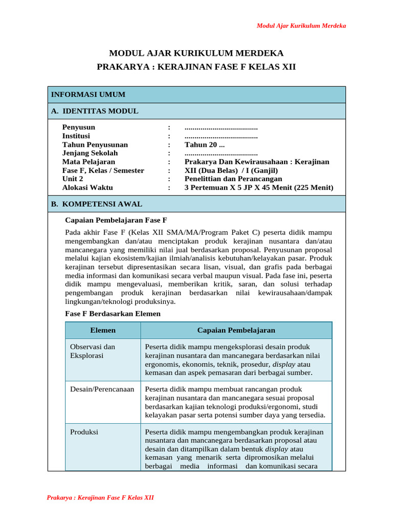 Modul Ajar Unit 2 | PDF