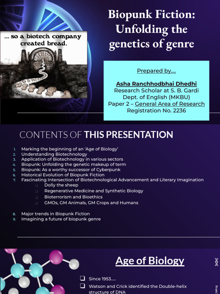 Biopunk Fiction: Unfolding the genetics of genre | PDF | Biotechnology ...