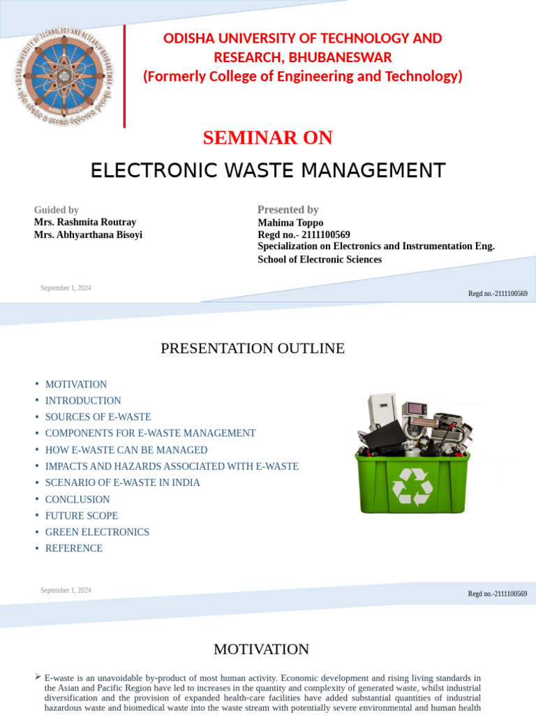 E-Waste Management | PDF | Electronic Waste | Home & Garden