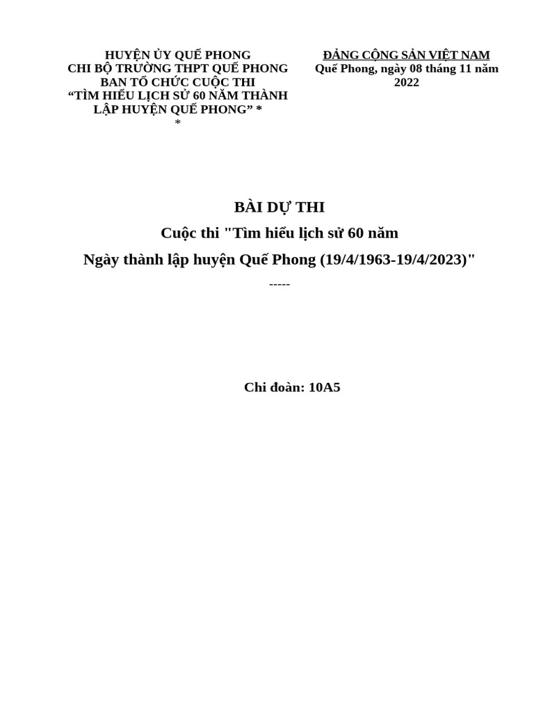 Baài-D - Thi-60-Năm - 10a5 | PDF