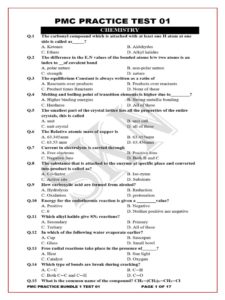 PMC Paid Practice Test 01 Bundle 1 | PDF