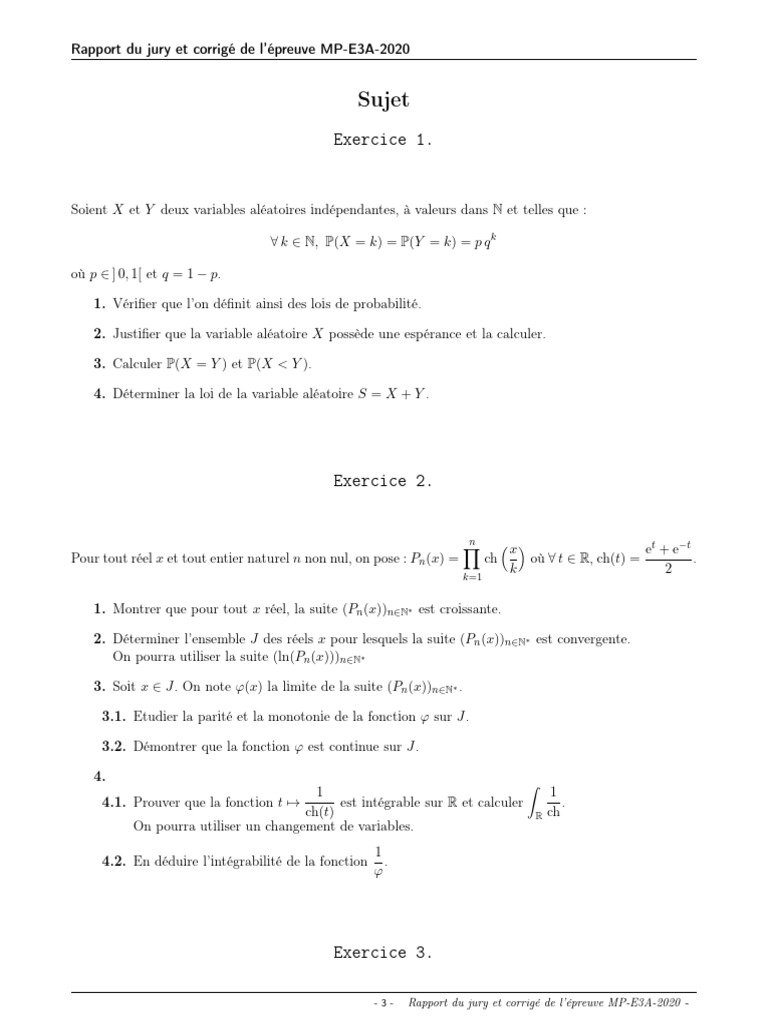 Corrigé-Math MP 2020 | PDF