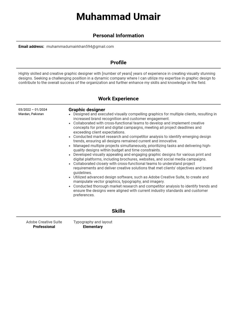Muhammad Umair CV | PDF