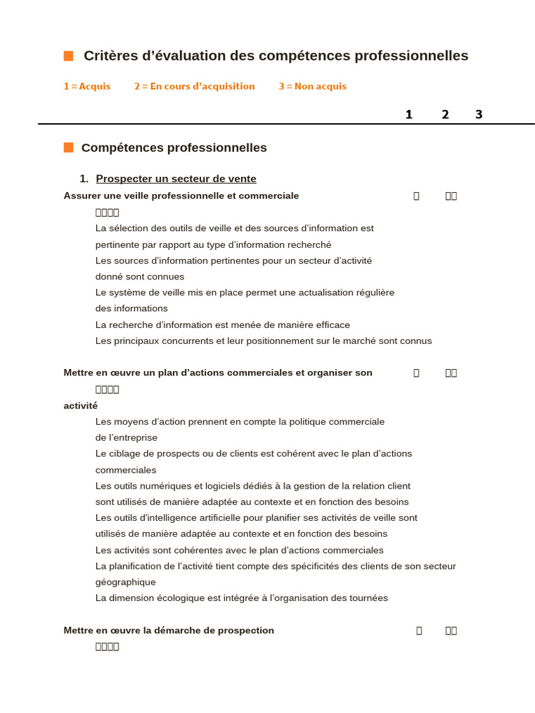 CC 37717 Critères D'évaluation Des Compétences Professionnelles | PDF