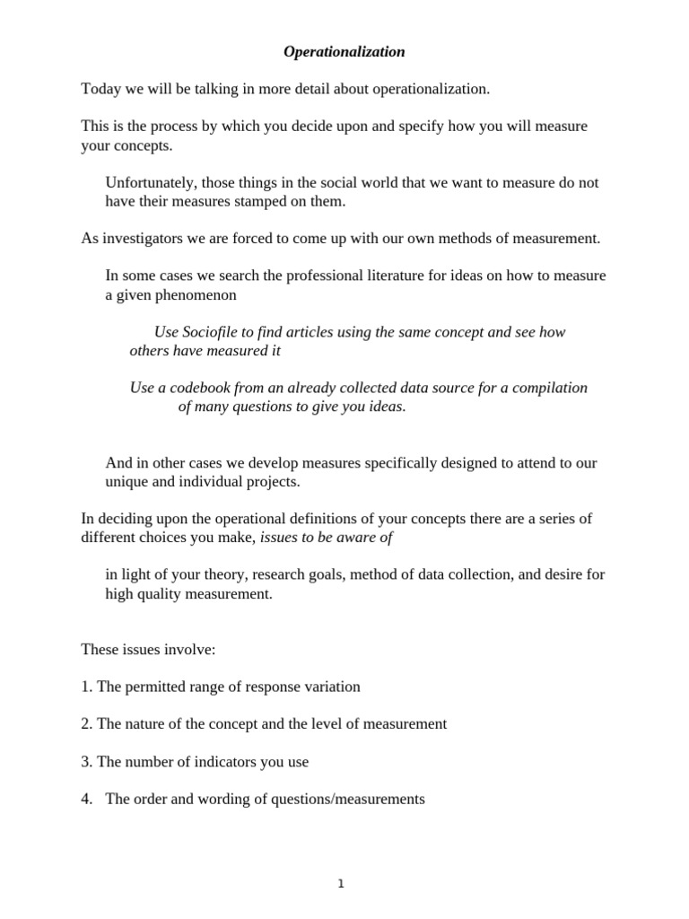 LEC6 Operationalization | PDF