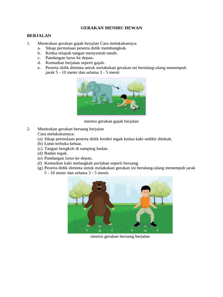 Gerakan Meniru Hewan | PDF
